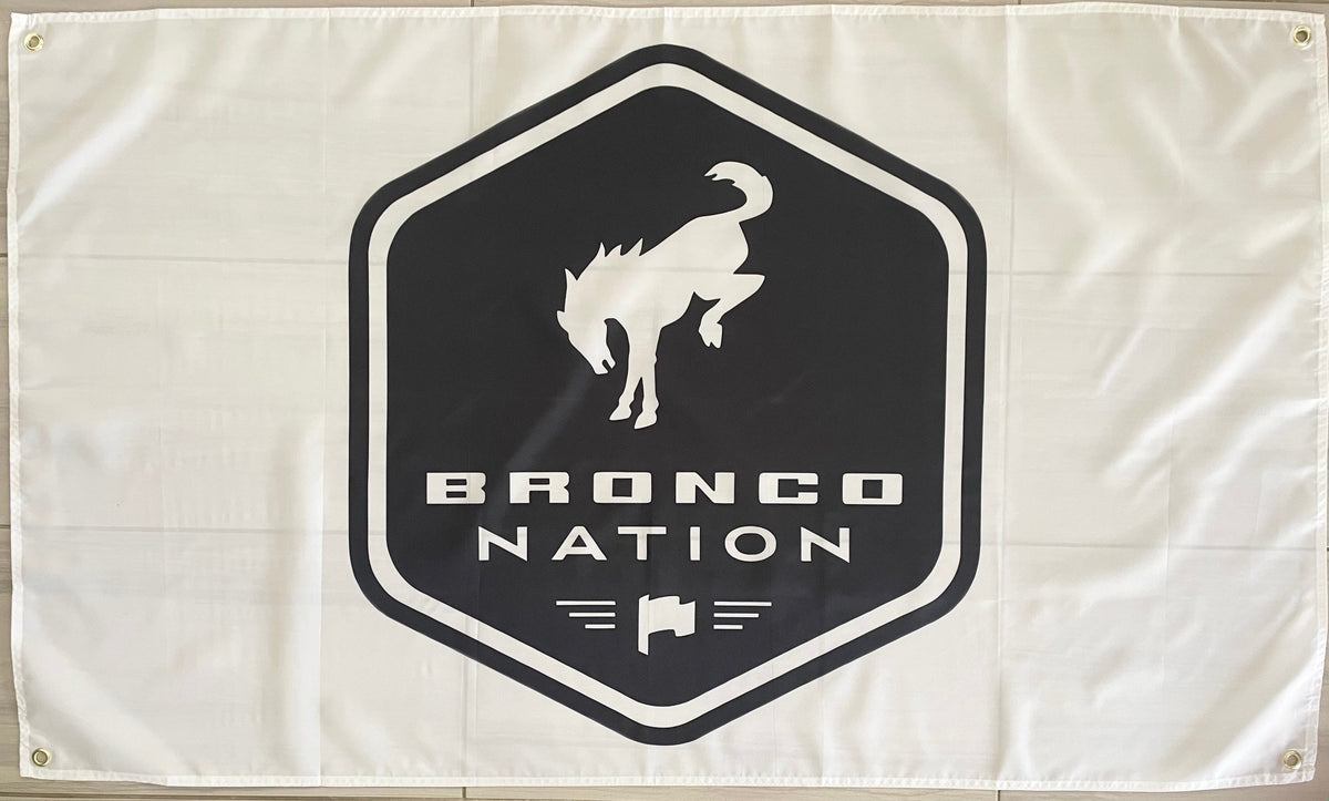 FORD BRONCO WHITE 3X5FT FLAG BANNER MAN CAVE GARAGE – Flag Xpress