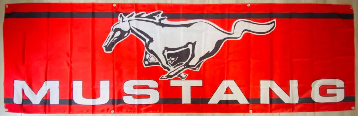 FORD MUSTANG 3X10FT FLAG BANNER MAN CAVE GARAGE – Flag Xpress