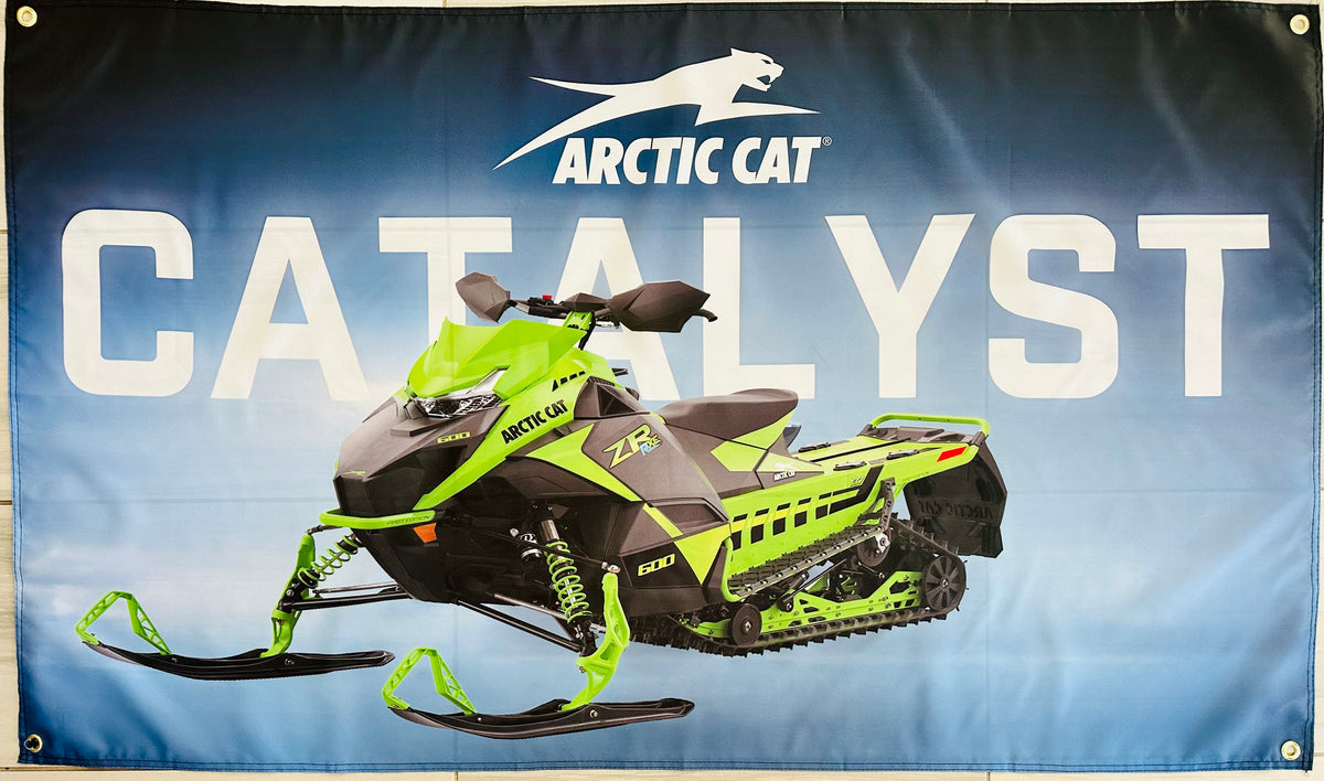 ARCTIC CAT CATALYST ZR RXC SNOWMOBILES 3x5ft FLAG BANNER MAN CAVE GARA ...