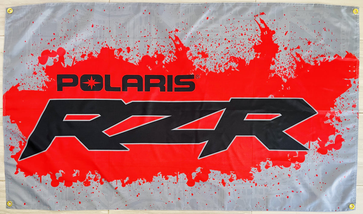 POLARIS RZR SxS GRAY 3x5ft FLAG BANNER MAN CAVE GARAGE – Flag Xpress
