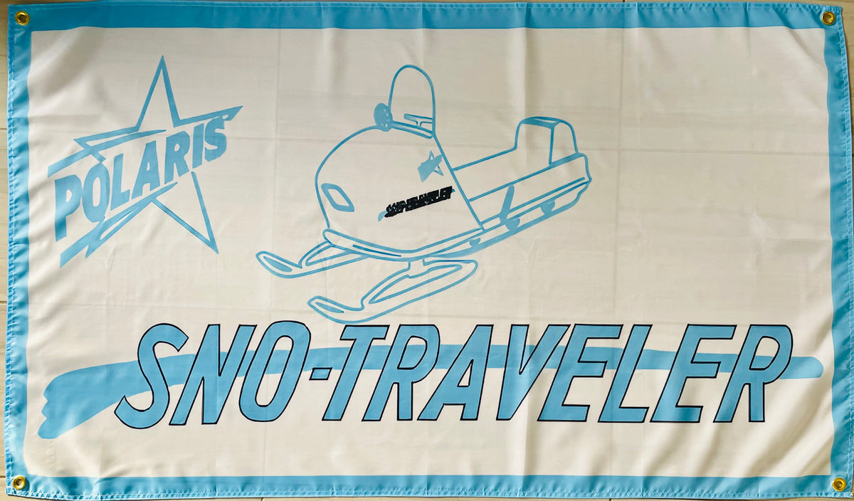 POLARIS SNO-TRAVELER SNOWMOBILES 3x5ft FLAG BANNER MAN CAVE GARAGE ...
